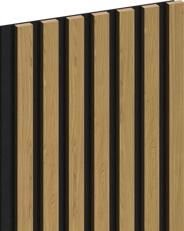 Mexen Lam-F, akustické stěnové lamely 275 × 31,5 cm, filc 6 mm, dub jantarový, S105-275317-2812-073