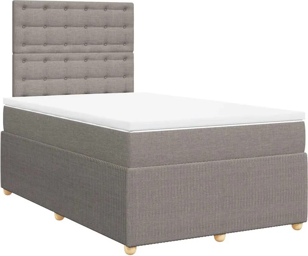 Box spring postel s matrací taupe 120x190 cm textil 3292013