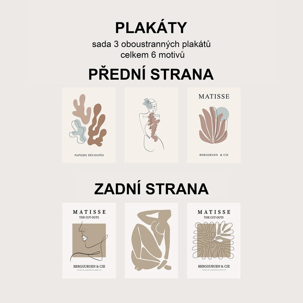 Sada oboustranných plakátů Abstrakt | 3 x A3 | DP3351435