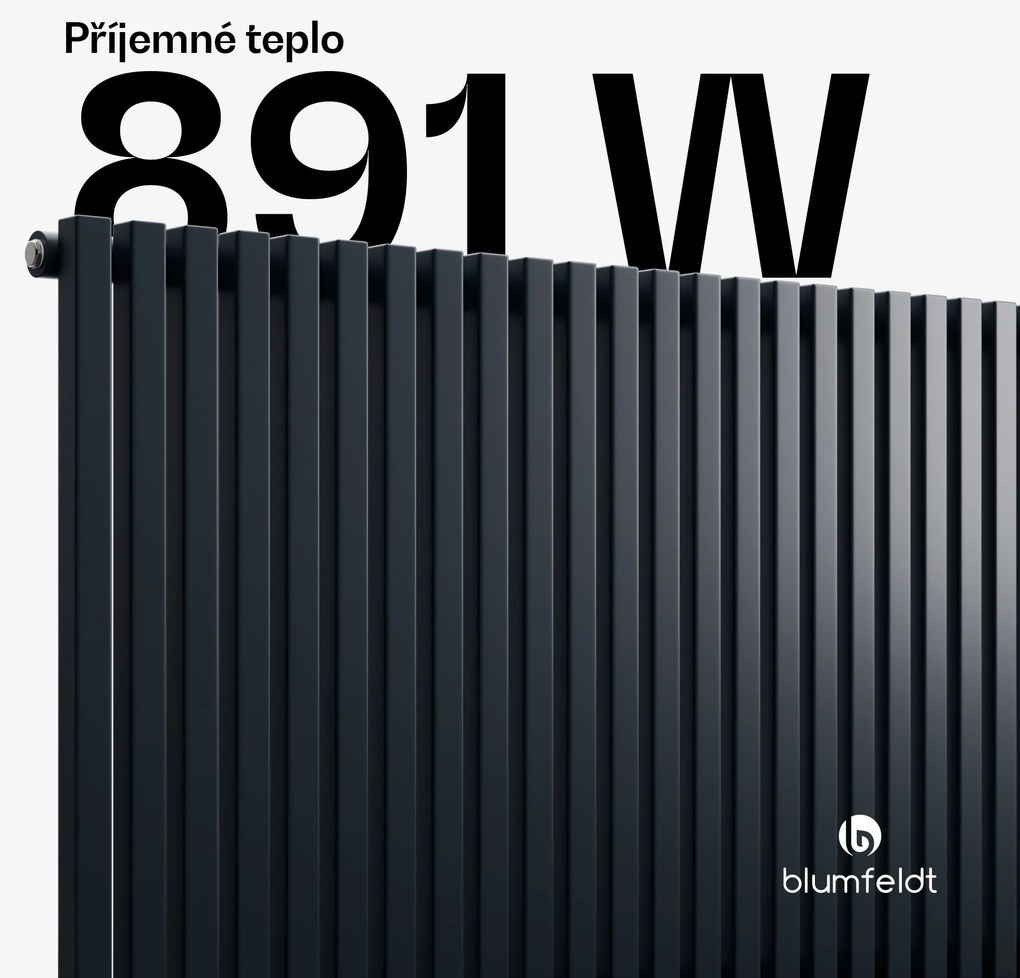Blumfeldt Delgado radiátor | Moderní design | 63 x 100 cm | 891 W | Boční připojení