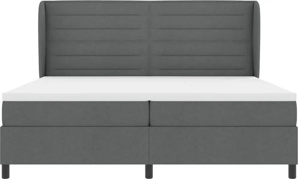 Postel s boxspringem s matrací Tmavě šedá 200 x 200 cm textil 3340523
