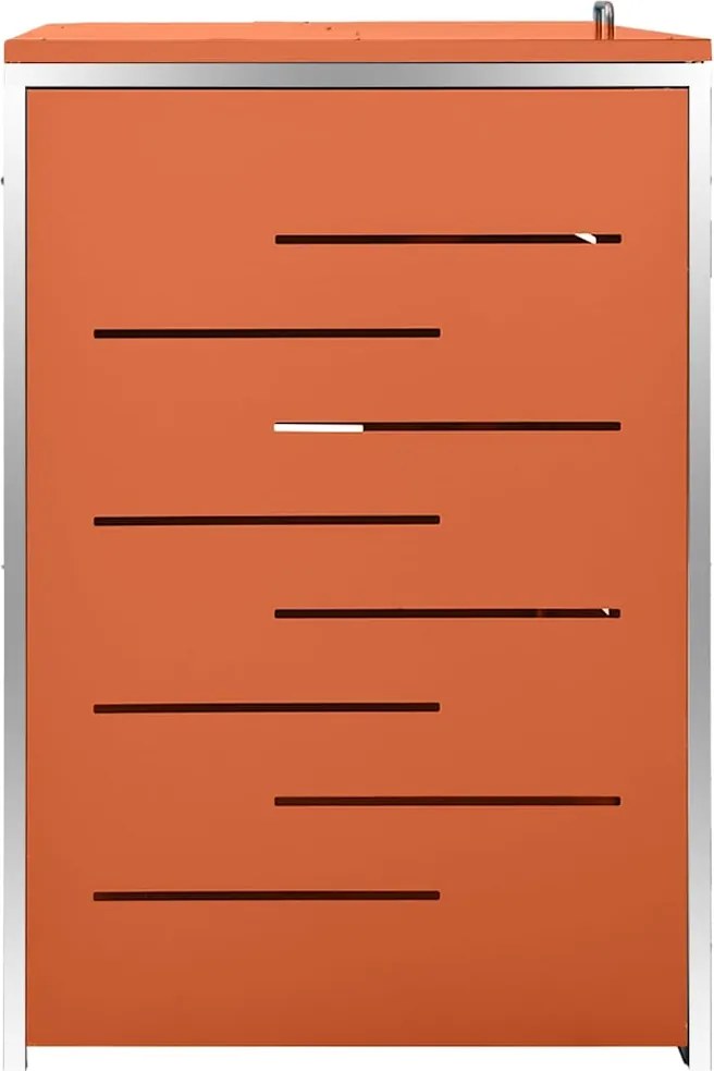 Přístřešek na čtyři popelnice 276,5x77,5x115 cm nerezová ocel 149565