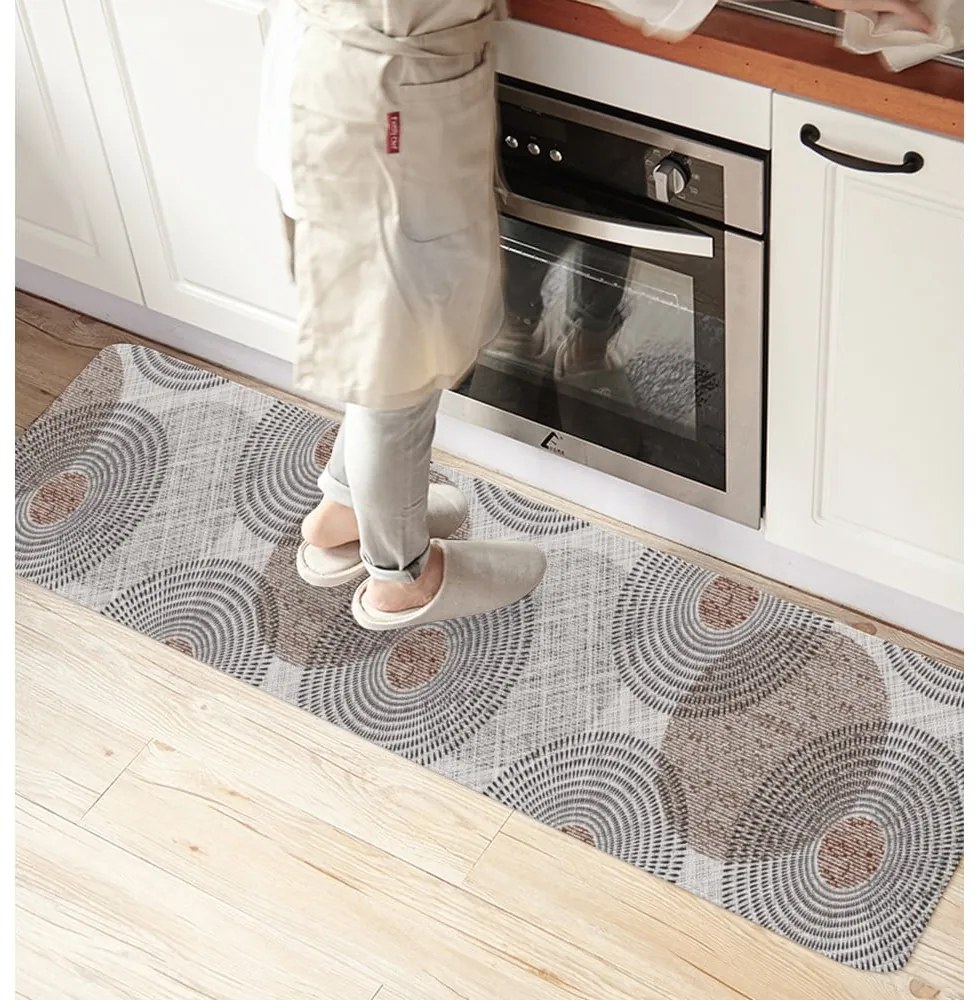 Šedý pratelný koberec běhoun 58x140 cm – Oyo Concept