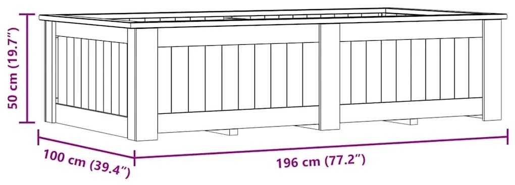 vidaXL Marketos Vyvýšený záhon 196 x 100 x 50 cm impregnovaná borovice