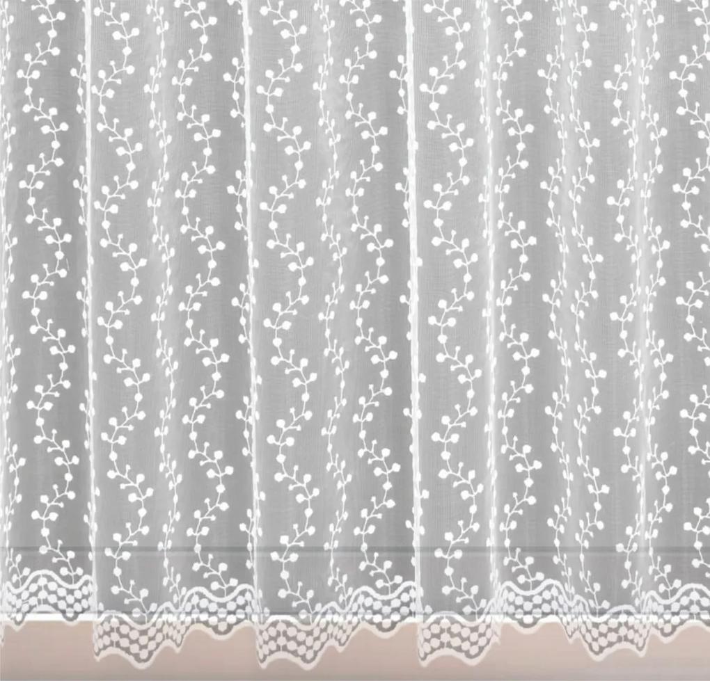 Záclona nebo balkonový komplet markizeta, Vendy, metráž, bílá 250 cm