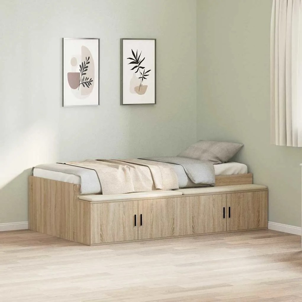 Rám postele se zásuvkou Sonoma dub 90 x 190 cm Kompozitní dřevo 3335207
