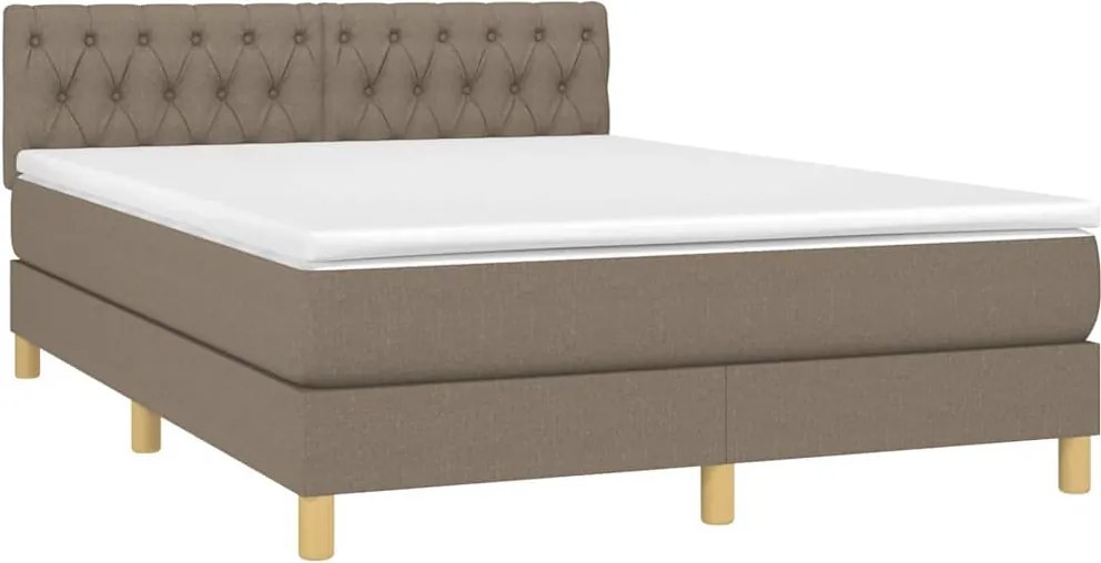 Box spring postel s matrací a LED taupe 140x190 cm textil 3133953