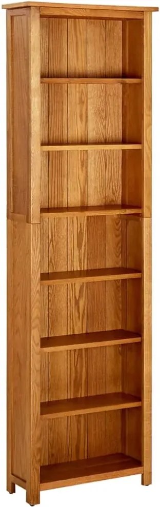 Fionshop 262875743 Knihovna se 7 policemi 60x22x200 cm masivní dubové dře