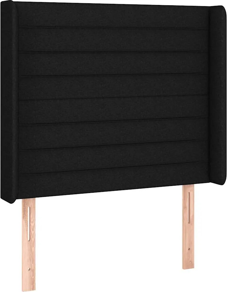 Box spring postel s matrací a LED černá 100x200 cm textil 3138935