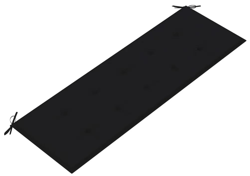 Lavice Batavia s černou poduškou 150 cm masivní teakové dřevo,  3100833
