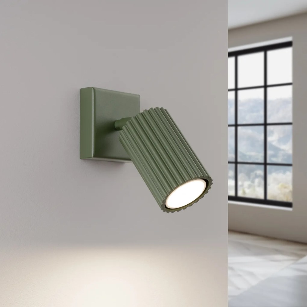 Sollux Lighting Nástěnné svítidlo KARBON olivově zelené