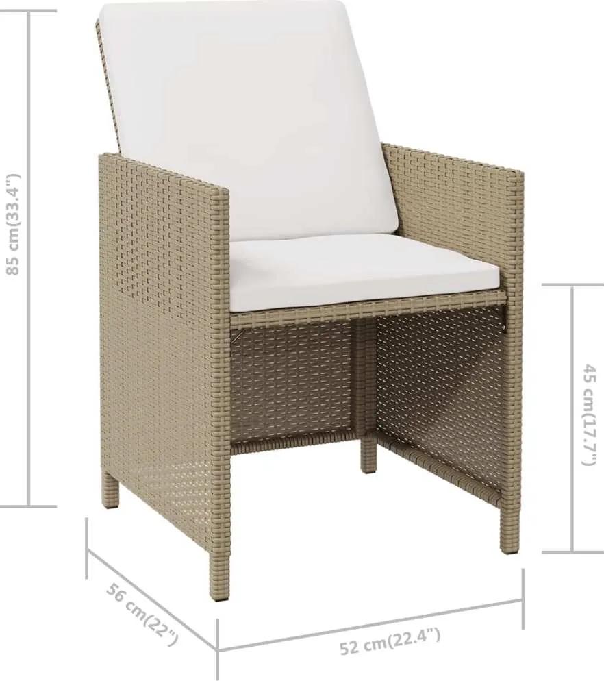 vidaXL Zahradní jídelní židle s poduškami 4 ks polyratan [316804] Barva: Černá