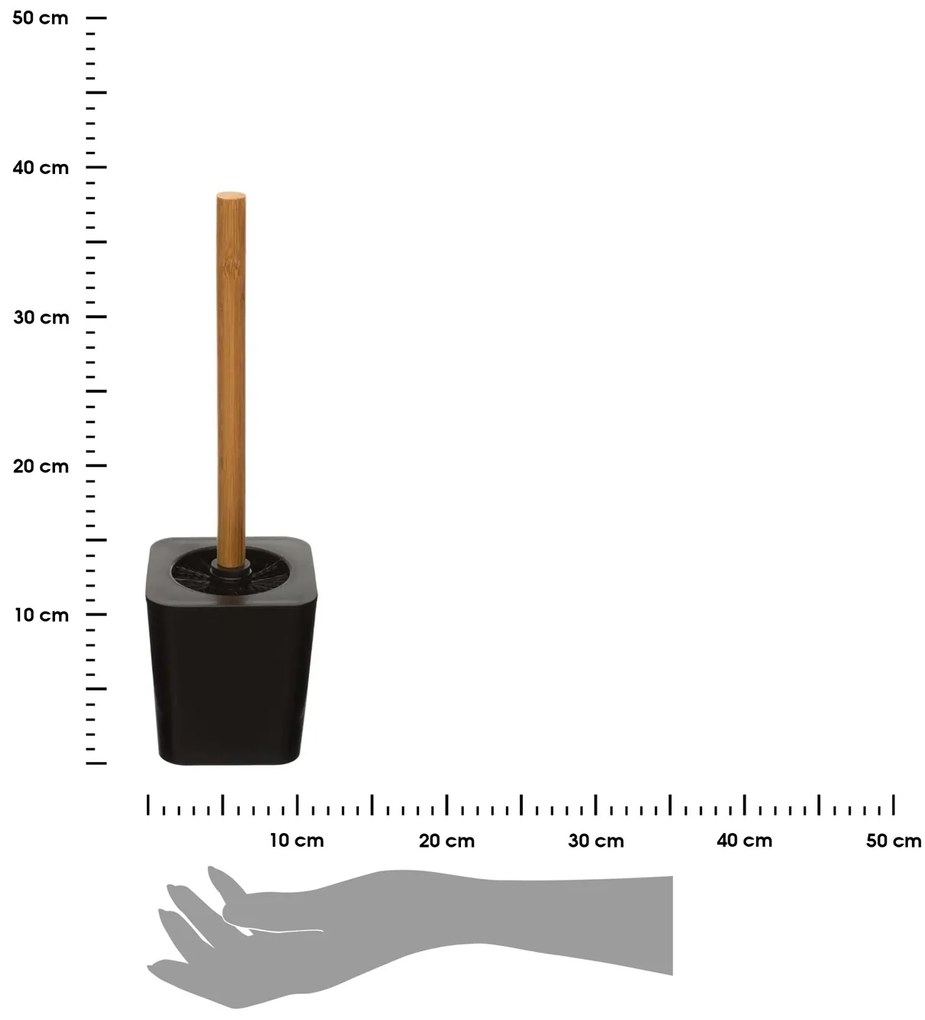 WC kartáč Natureo B, černá/s dřevěnými prvky