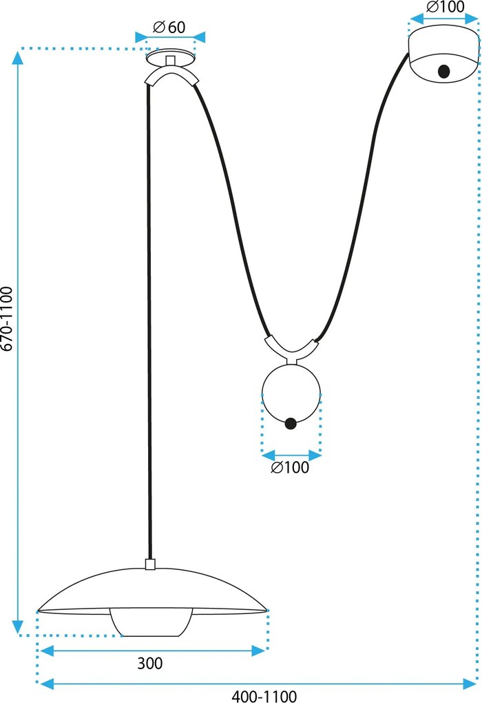 Toolight Stropní svítidlo APP1450-1CP BLACK