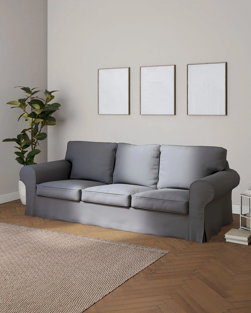 Potah na pohovku IKEA Ektorp 3-místná, rozkládací STARÝ MODEL PIXBO barva šedá
