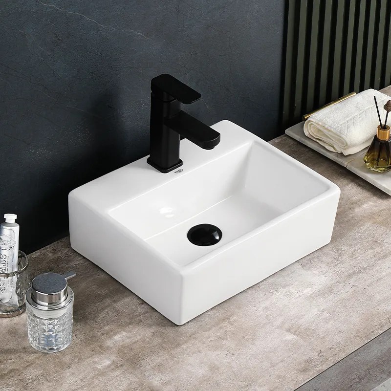 BPS-koupelny Keramické umyvadlo na desku HYD-VA-WH-400 40x30 cm, bílé