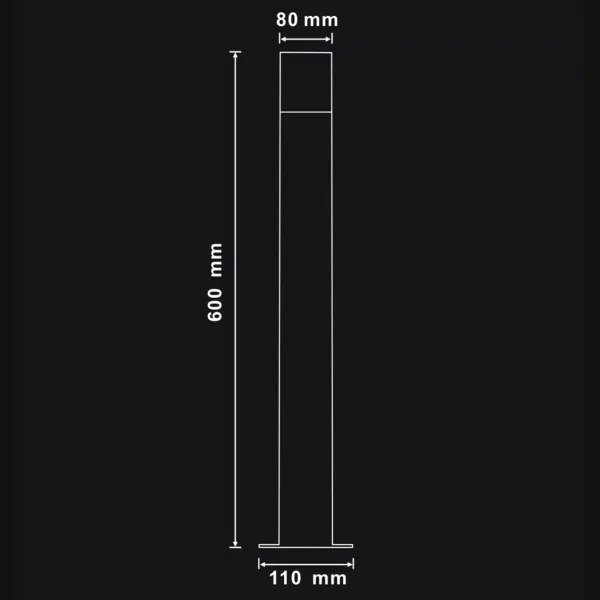 Venkovní lampa DALLAS 1xE27/12W/230V IP44 60 cm antracit