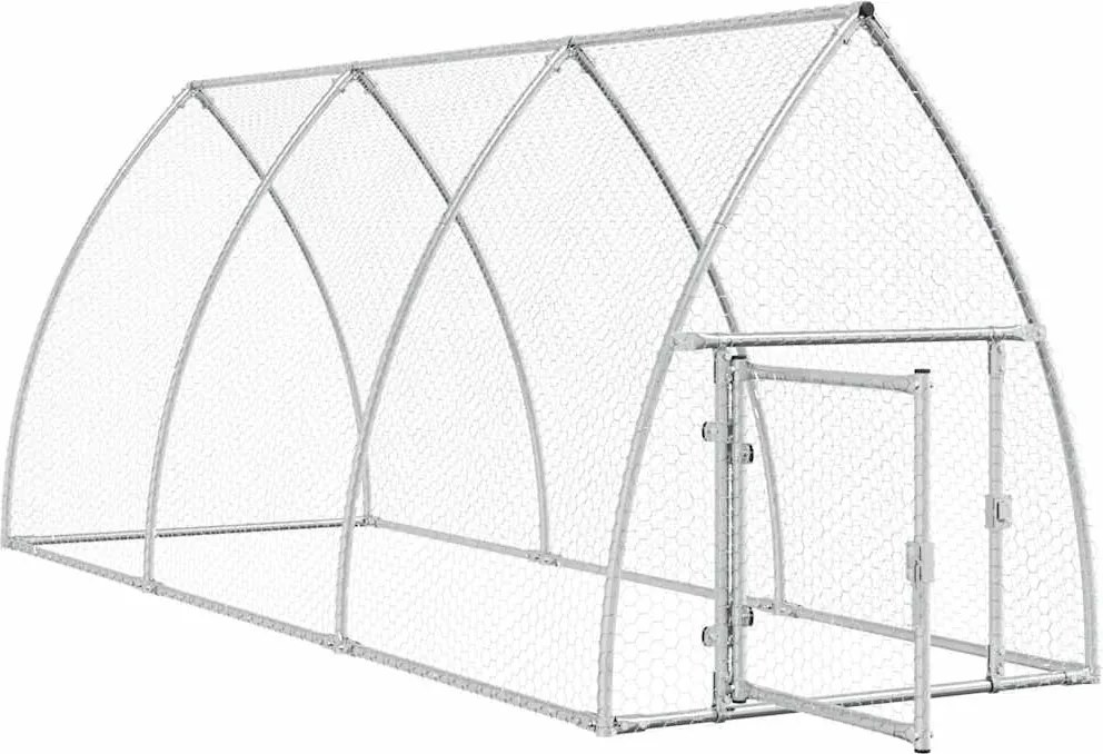 Klec pro kuřata stříbrná 300 x 105 x 120 cm pozinkovaná ocel 172553