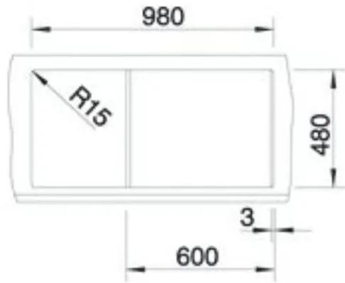 Blanco Metra 6 S Granitový dřez s vaničkou a s odkapem oboustranné provedení s excentrickým ovládáním,, 100x50cm, bílá, 513046