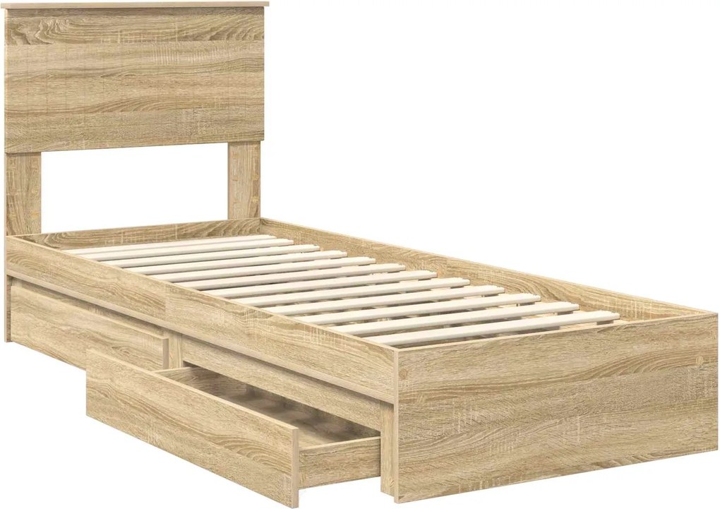 Postel s úložným prostorem se zásuvkou Sonoma dub 75 x 190 cm 3410849