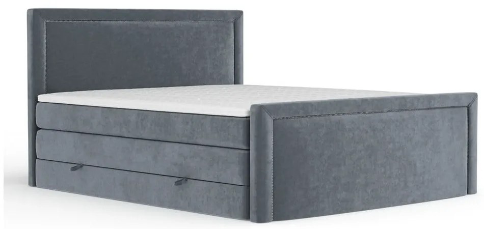 Tmavě šedá boxspring postel s úložným prostorem 140x200 cm Lavenda – Maison de Rêve