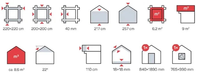 Sauna NORA 330x220cm, 40mm