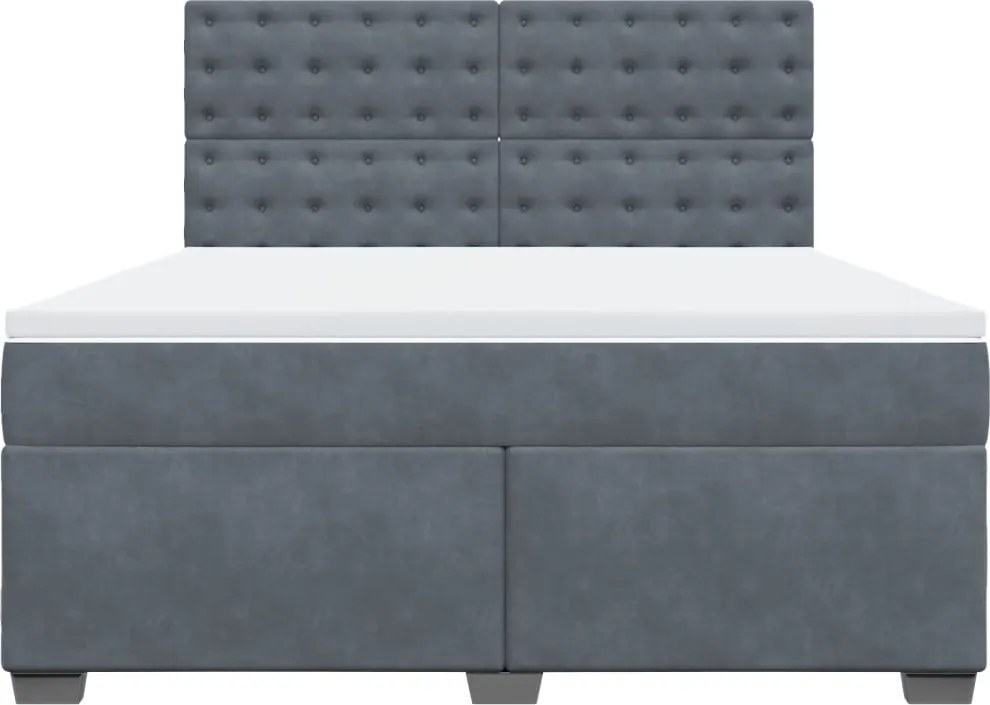 Box spring postel s matrací tmavě šedá 180x200 cm samet 3290991