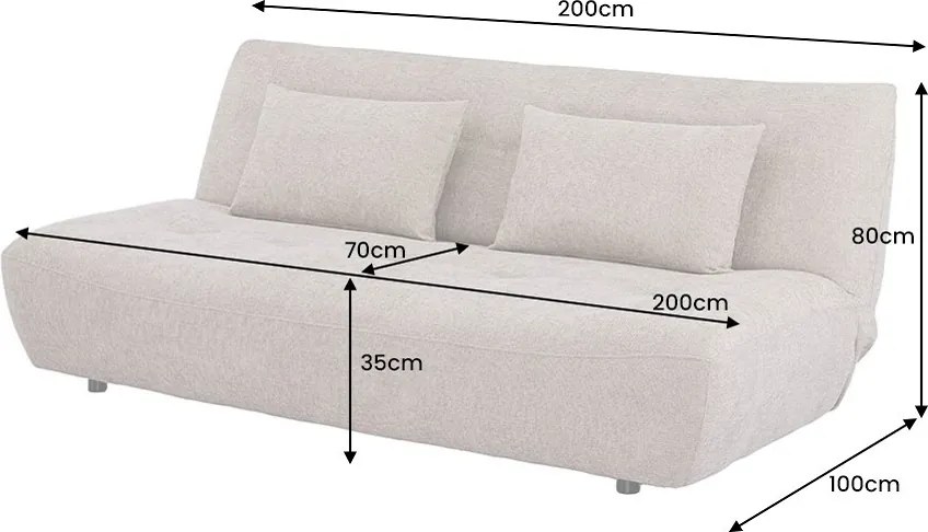 Designová rozkládací pohovka Litonya 200 cm šedo-hnědá