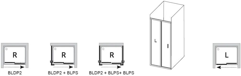 Ravak Sprchové dveře posuvné dvoudílné 110 cm bright alu,     BLDP2-110   GRAPE   0PVD0C00ZG Profil: Bílá, Sklo: Hladké čiré BLDP2-110   TRANSPARENT