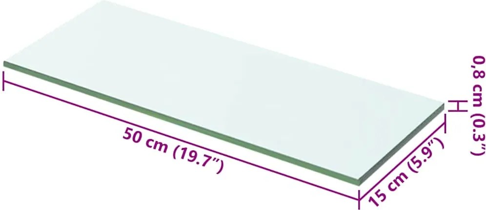 Policová deska sklo čiré 50x15 cm 243818