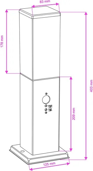 Brilagi - Venkovní lampa se senzorem NOVA 1xE27/15W/230V 40 cm IP44 matný chrom