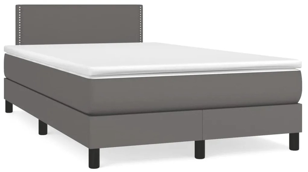 Box spring postel s matrací šedá 120x190 cm umělá kůže