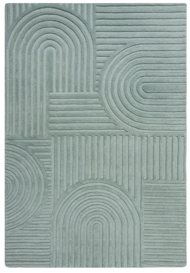 Tyrkysový ručně tkaný vlněný koberec 200x290 cm Zen Garden – Flair Rugs