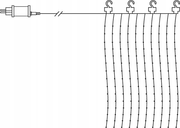 Ledová clona Sherrie 1 x 2 m, teplá bílá, vnější barva