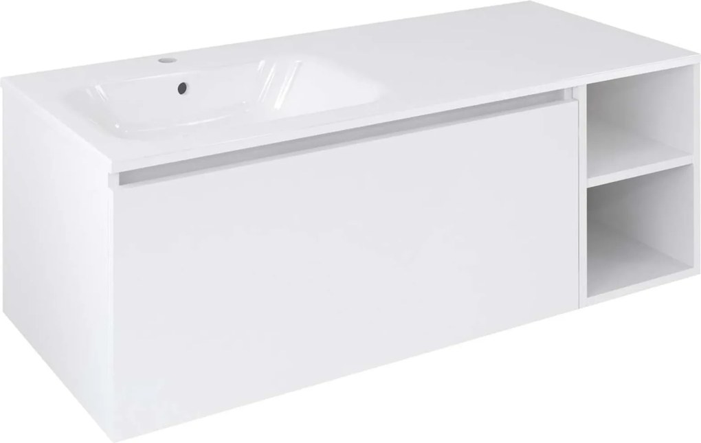 Sapho Lorea - Umyvadlová skříňka 120x46x52 cm, 1x zásuvka, levá, matná bílá LE090-3131-L-04