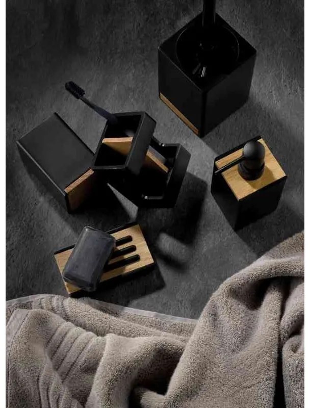 KELA Držák na zubní kartáčky Cube polyresin black KL-23688