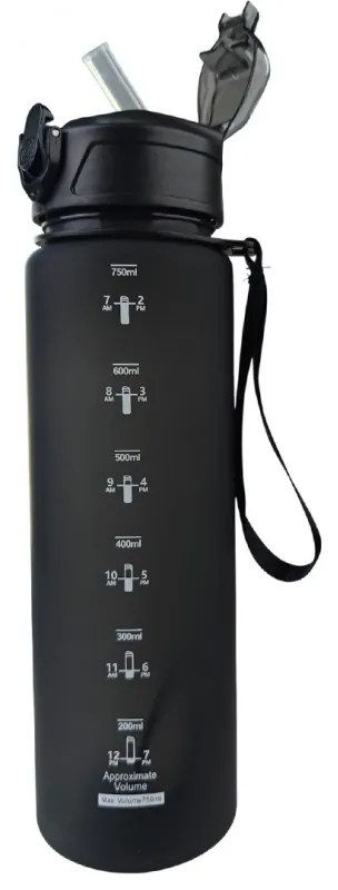 Flamenco Mystique Matná sportovní láhev na vodu 750ml černá ECARLA SPORTS BD48 pro fitness a outdoor aktivity