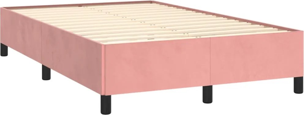 Box spring postel s matrací a LED růžová 120 x 190 cm samet 3270322