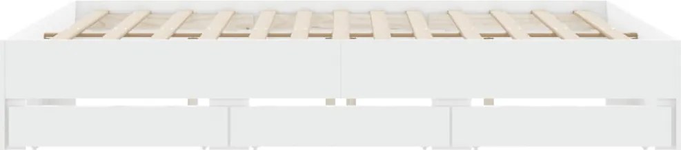Rám postele se zásuvkami bílý 200 x 200 cm kompozitní dřevo 3207245