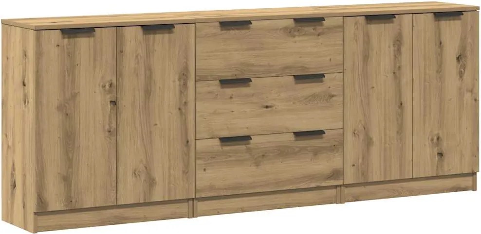Příborníky 3 ks dub artisan 60x30x70 cm kompozitní dřevo 3329226
