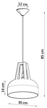 Lustr SOLLUX Casco E27 1x60W bez zdroje SL.0388 přírodní dřevo a ocel bílá