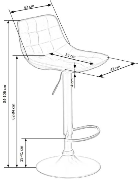 Barová židle 106x43 cm antracit