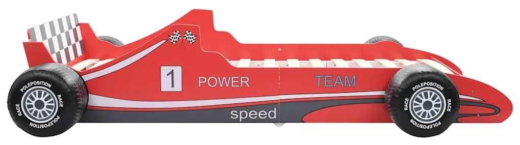 vidaXL Marketos Dětská postel ve tvaru závodního auta 90 x 200 cm červená