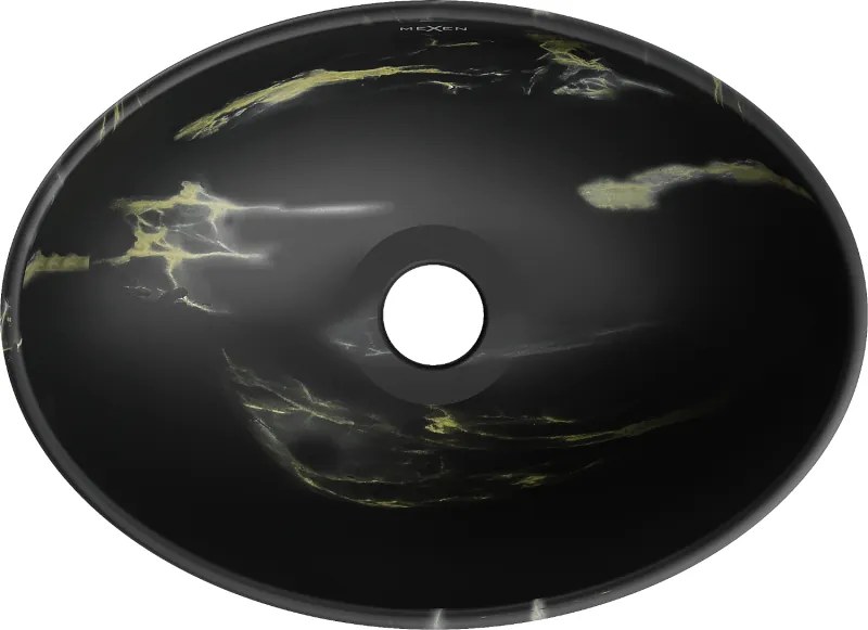 Mexen Elza, umyvadlo na desku 405x330x140 mm, černá-imitace kamene, 21014084