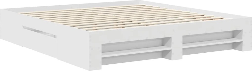 Rám postele s čelo Bílá 180 x 200 cm Kompozitní dřevo 3408732