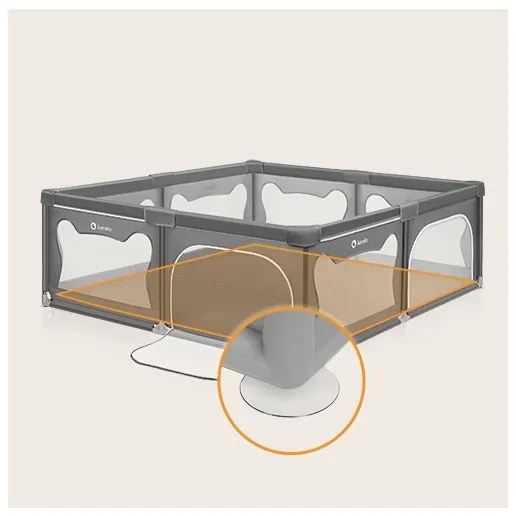 Lionelo - Hrací ohrádka WILLOW XL šedá