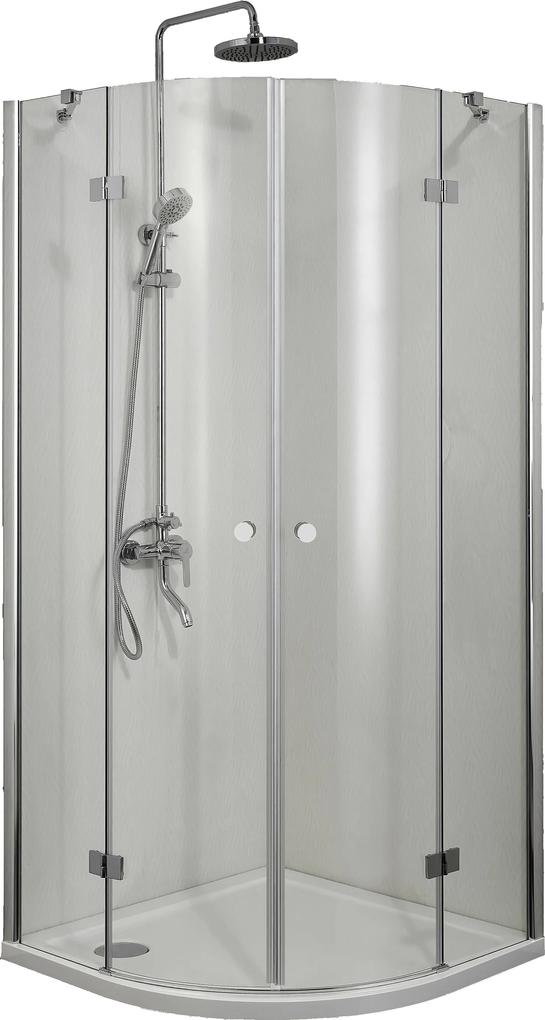 Čtvrtkruhový sprchový kout - otevírací dveře s pevnou částí 80/90/100 cm
