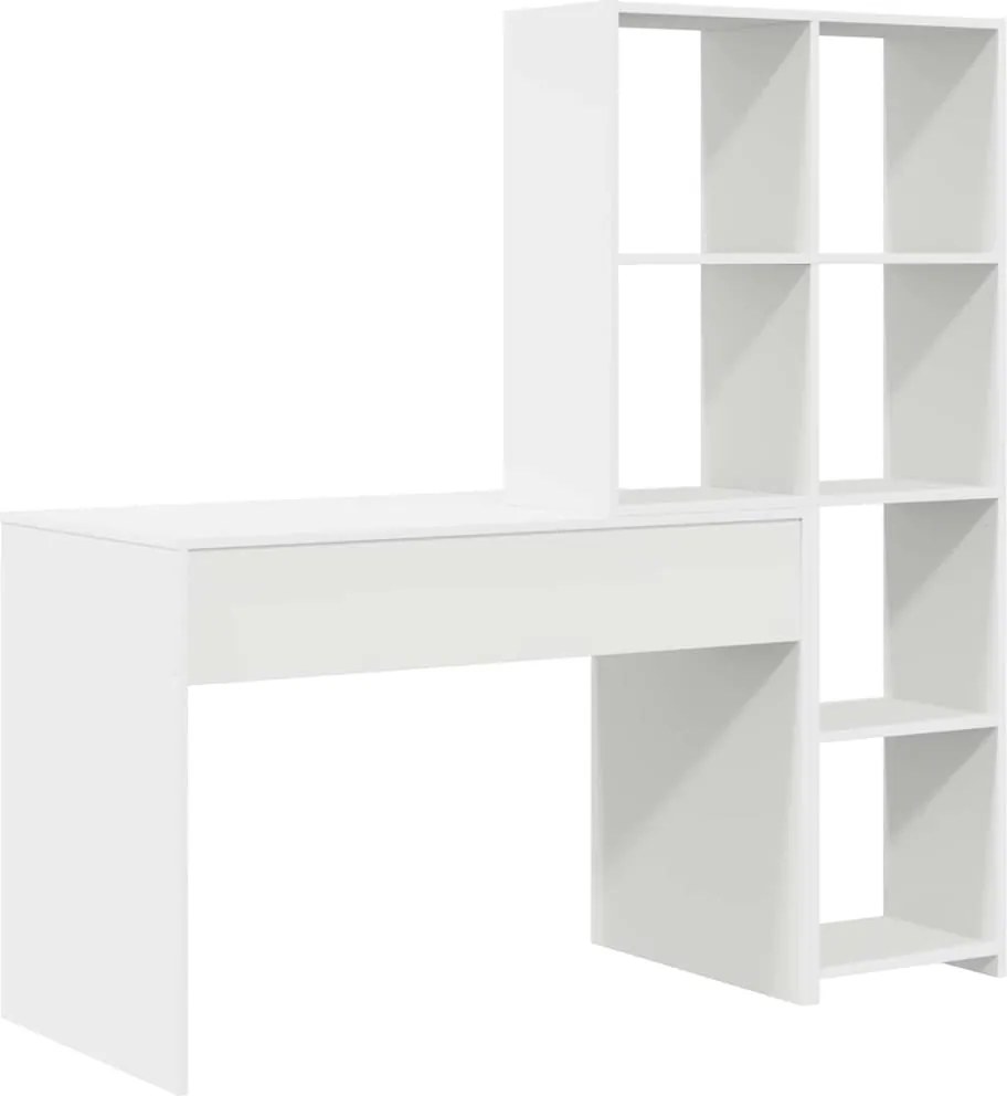 Stůl s policí Bílá 138,5 x 55 x 143 cm Kompozitní dřevo 3337249