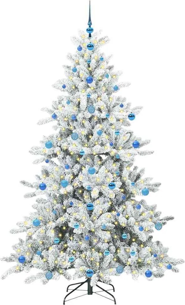 Umělý Skládací Vánoční Strom s stojanem Bílá 210 cm PVC a ocel 3397738