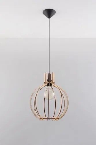 Lustr SOLLUX Arancia E27 1x60W bez zdroje SL.0391 přírodní dřevo